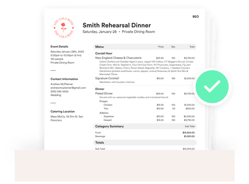 FREE Banquet Event Order (BEO) Template