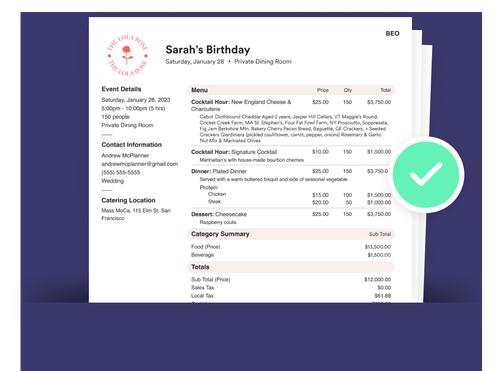 FREE Banquet Event Order (BEO) Template