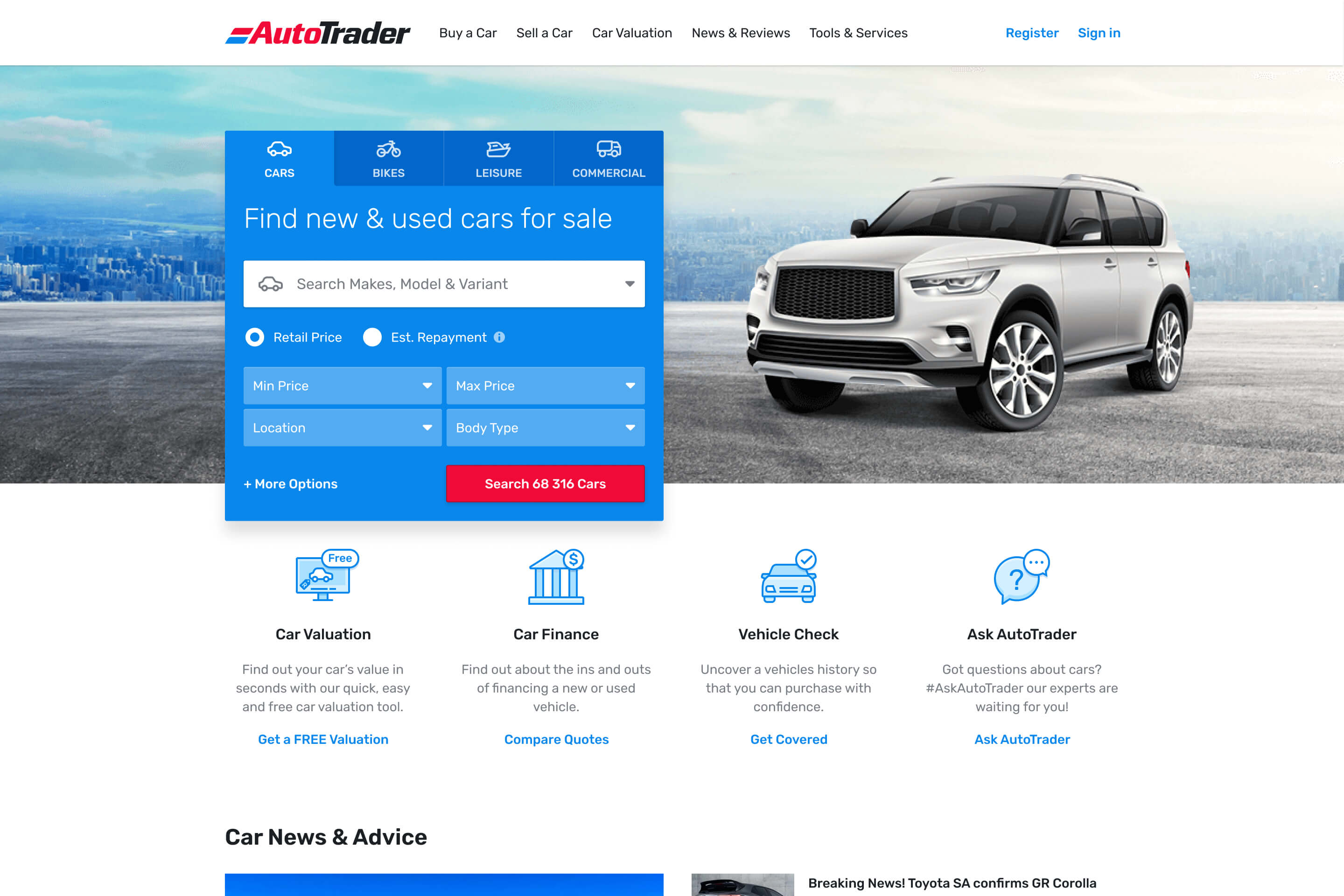 AutoTrader Website Design | Now Boarding Digital