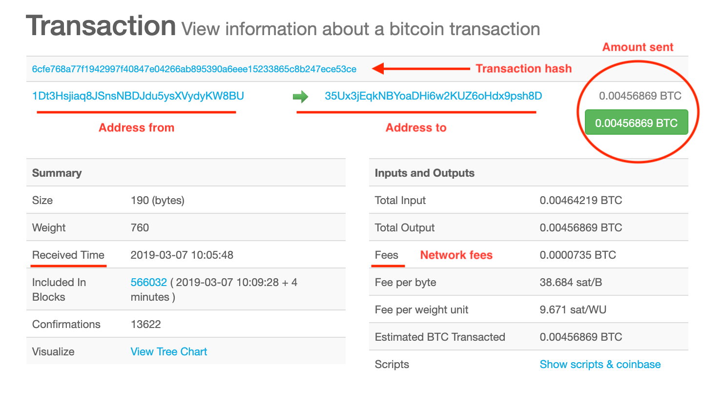 How do I check my transaction on the block explorer?