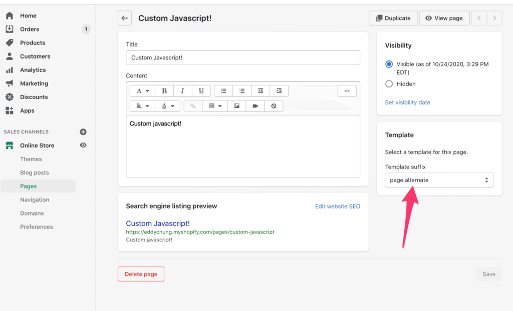 How To Add Javascript To An Individual Shopify Page Step By Step Convertout