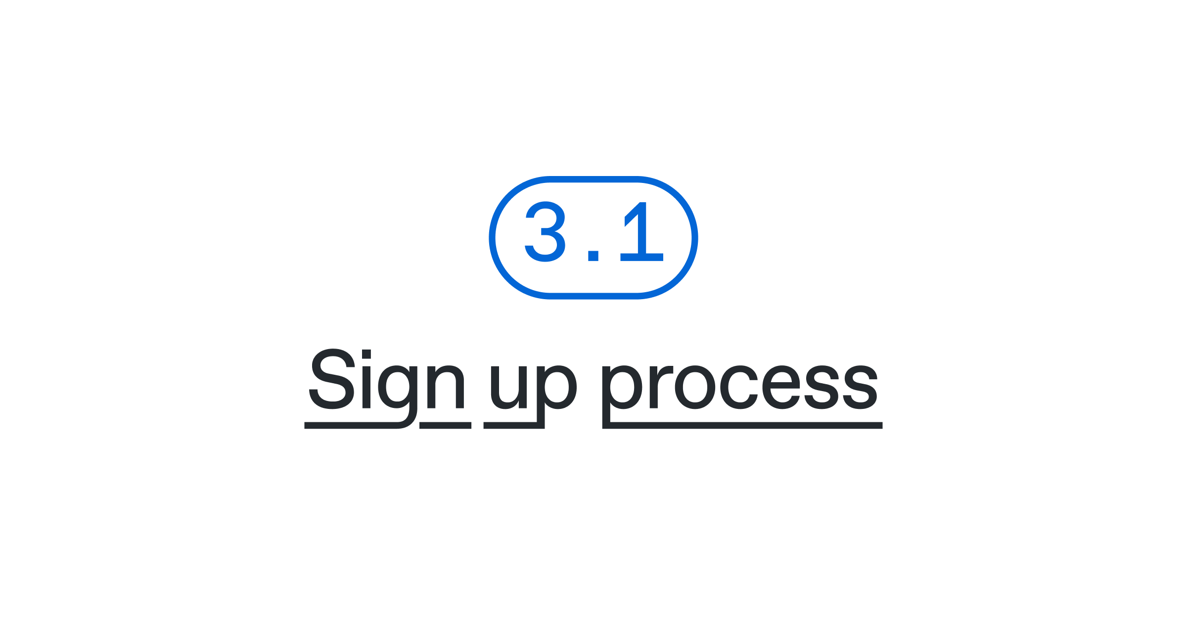 Sign up process