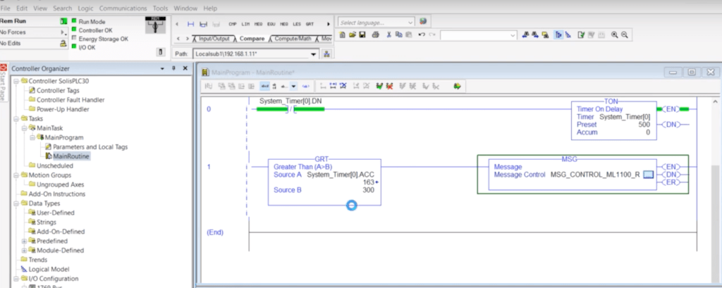 PLC Programming MSG Instruction - Send Data Between MicroLogix & CompactLogix PLCs Studio 5000 ...