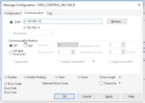 PLC Programming MSG Instruction - Send Data Between MicroLogix ...