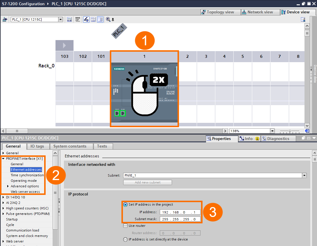 S7-1200 PLC Configuration - CPU Digital IO Settings