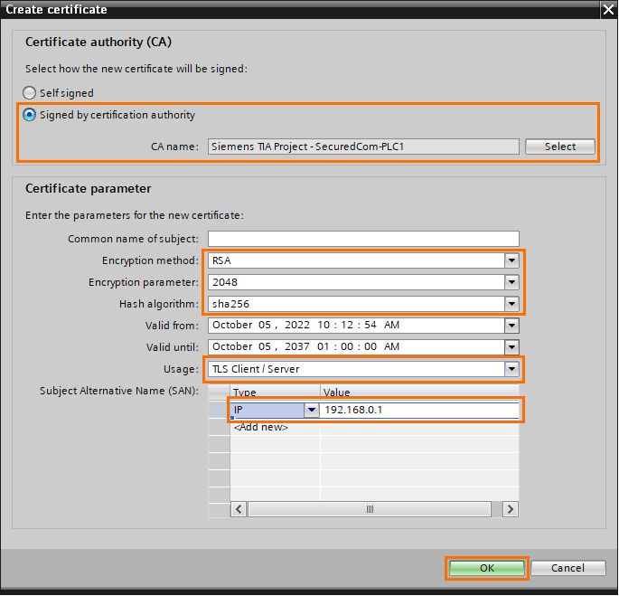 Securing Communications in Siemens TIA Portal using TLS Encryption
