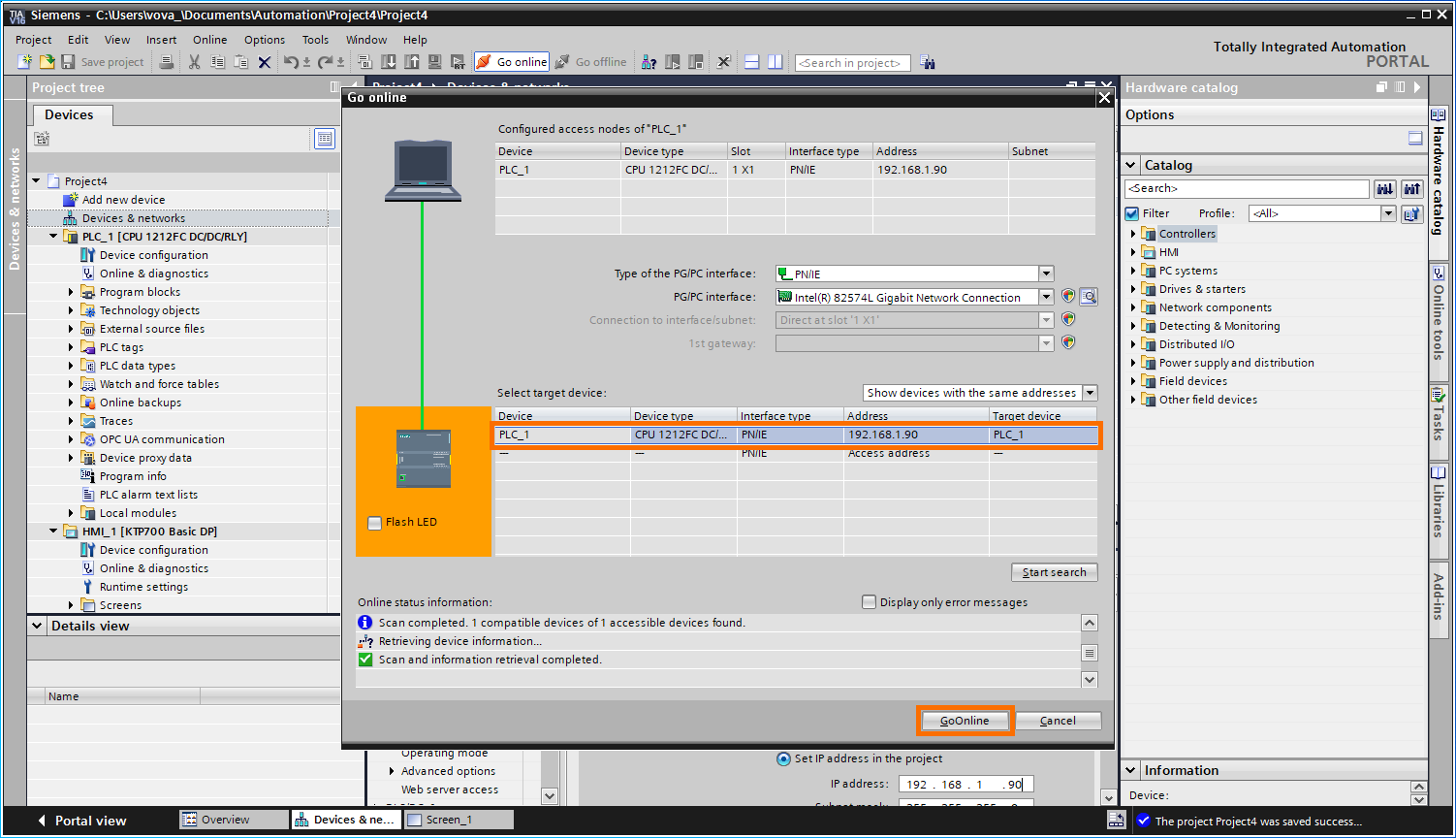 Siemens PLC Programming | New PLC and HMI Project in TIA Portal v16
