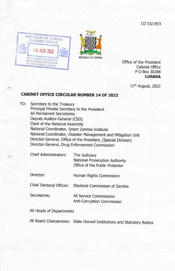 Cabinet Office Circular No 14 Of 2022 - Operationalisation Of Ec and ...