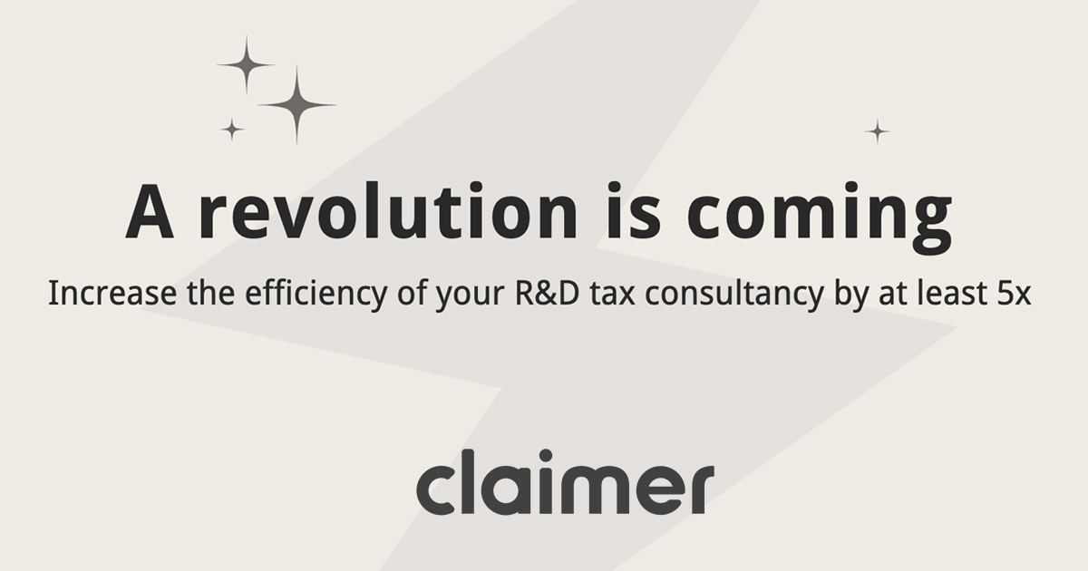 Claimer | 5x more efficient R&D claims