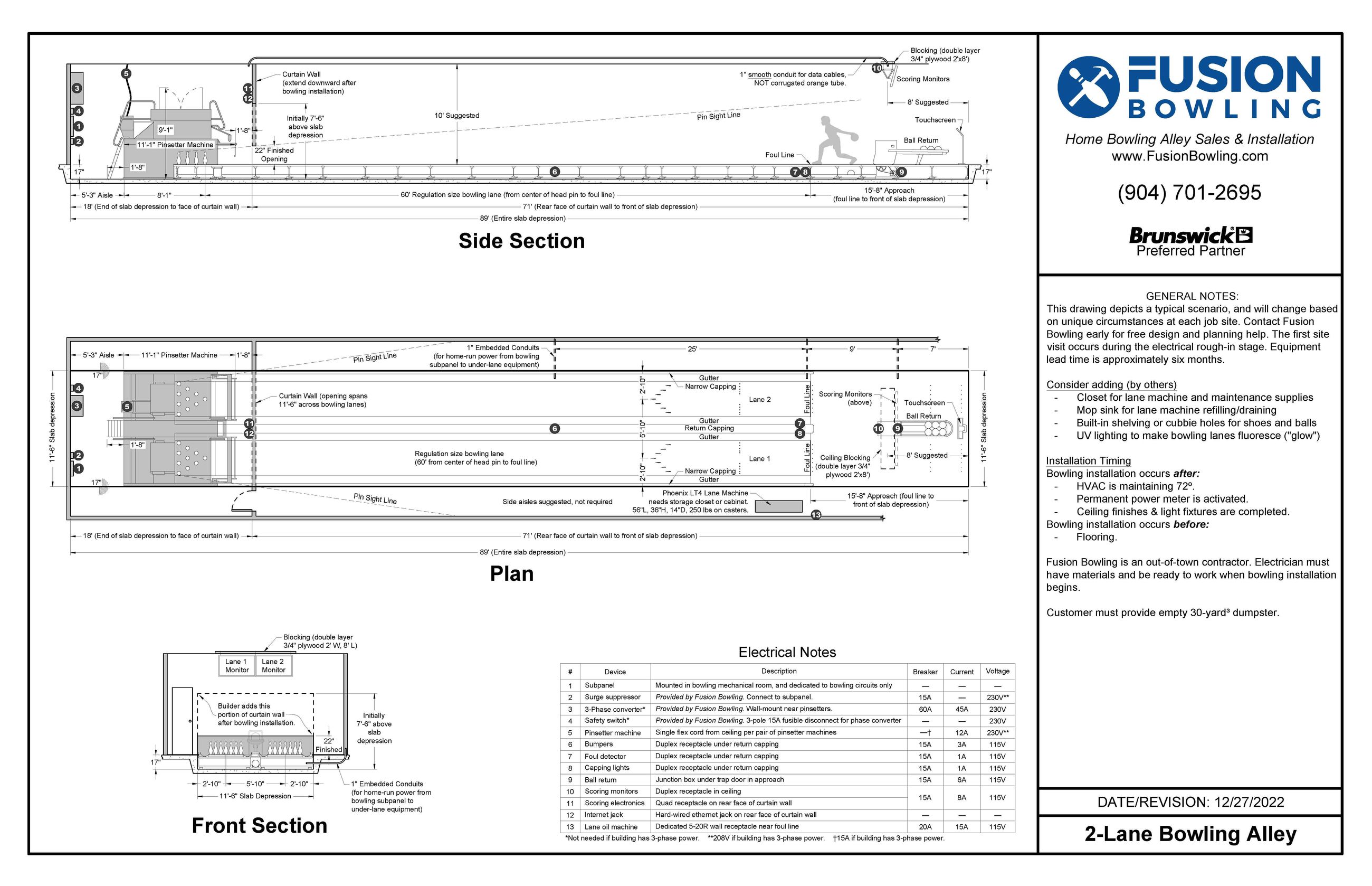 Bowling Alley Lane Dimensions | Fusion Bowling
