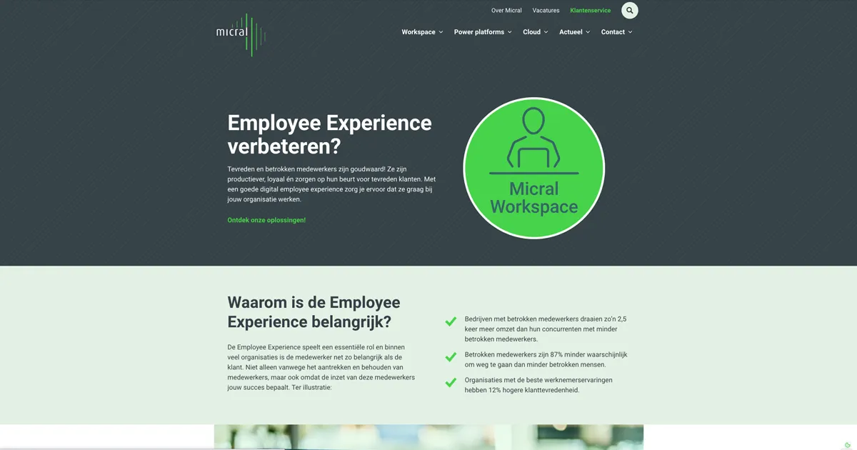 Micral Workspace, de werkplek waar de ervaring van de eindgebruiker ...