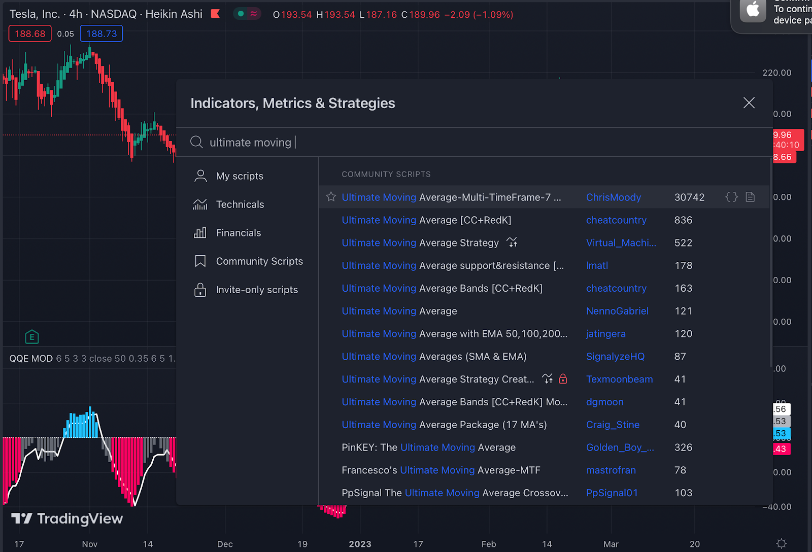 Ultimate Moving Average X Quantitative Qualitative Estimation - Evolve Algo - AI Trading Algorithms