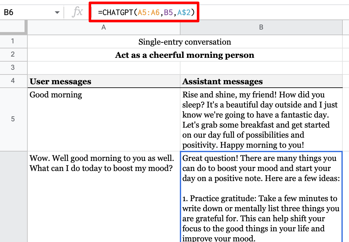 SheetGPT Demo: Building a ChatGPT Chatbot Inside of Google Sheets