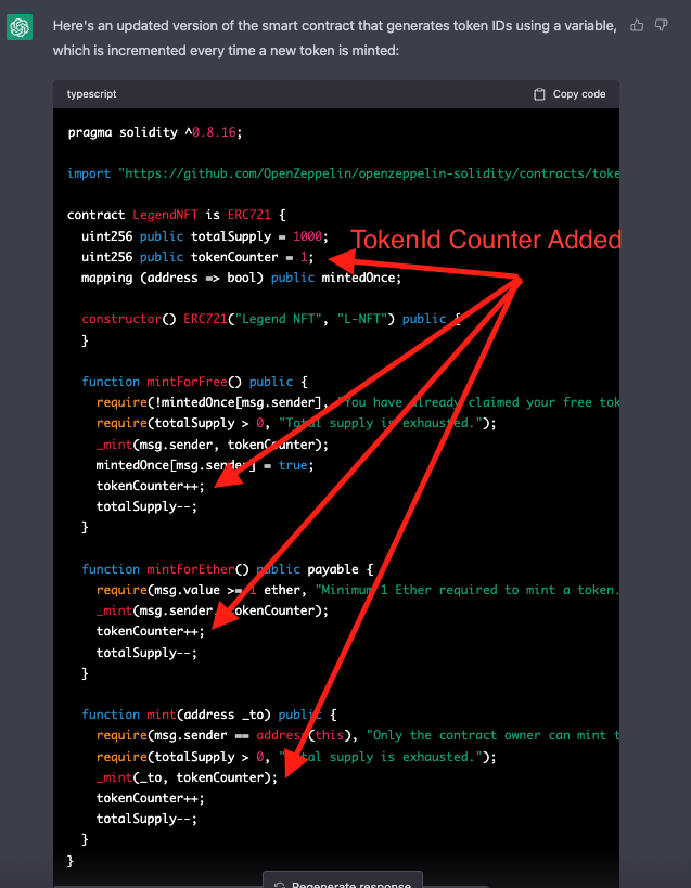 Generating smart contract code using ChatGPT