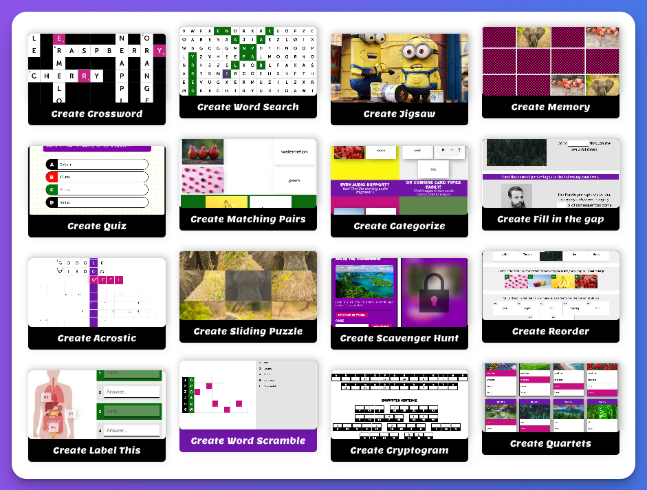 How to add crosswords, word search, jigsaw puzzles and more - PlayTours