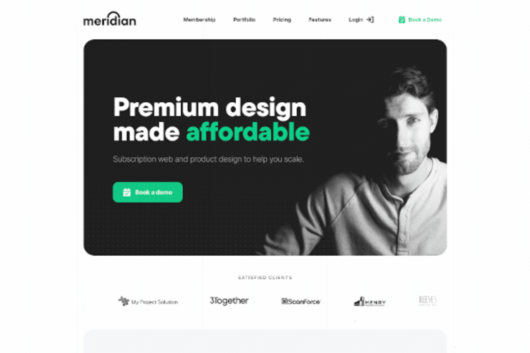 Meridian subscription design service - Webflow