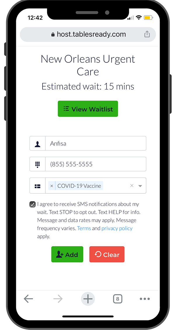 Health Care Waitlist & Appointments App | TablesReady
