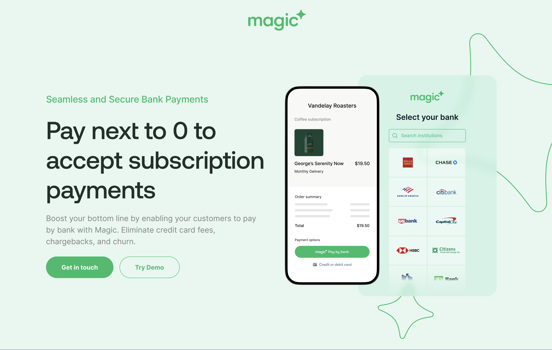 Magic - Bank Payments for Subscriptions