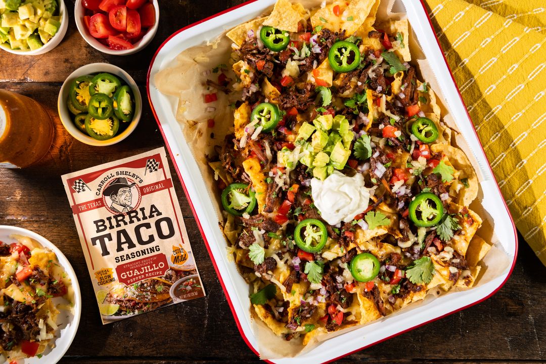 Birria Nachos | Carroll Shelby’s Real Texas Taco Seasonings