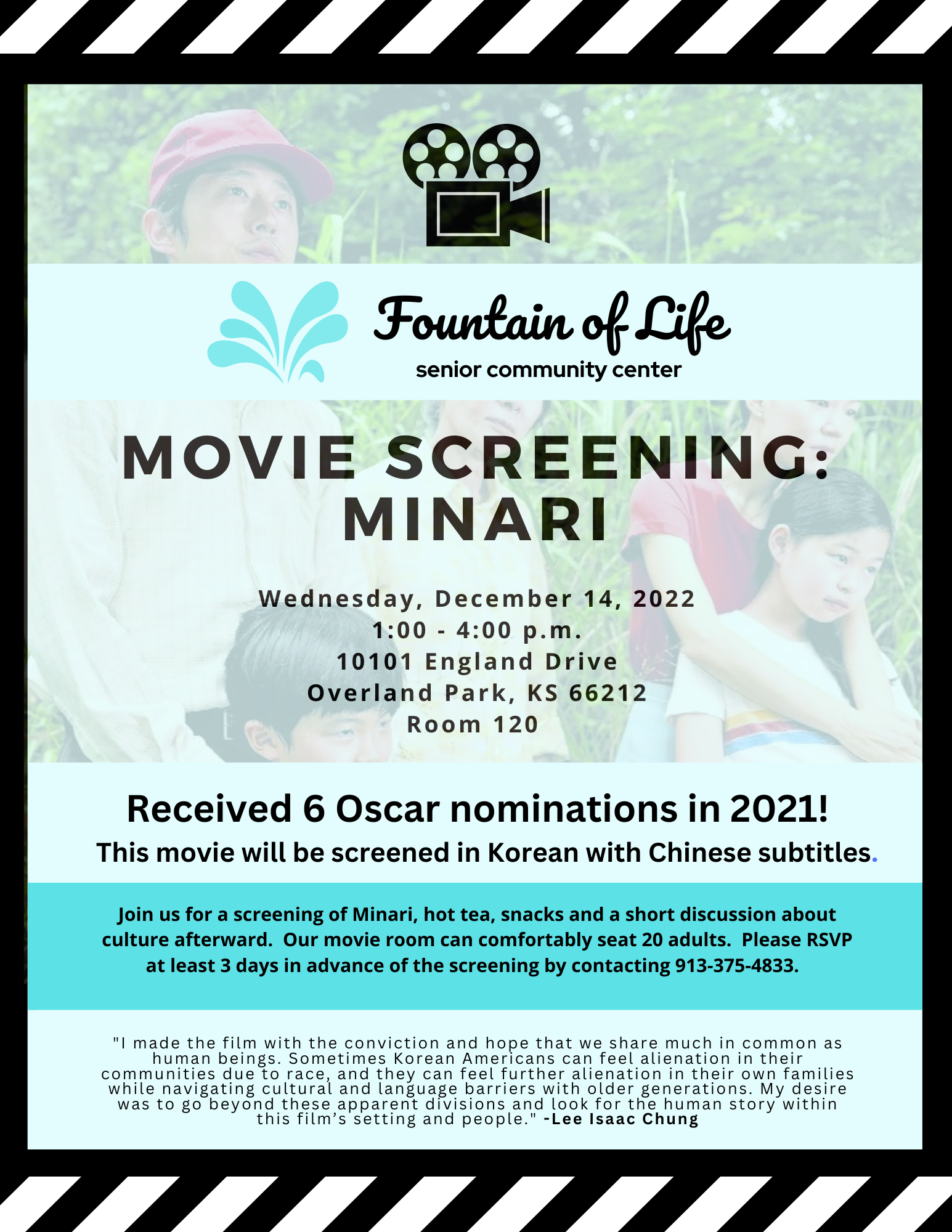 Matinee Movie Club - Minari Movie Screening