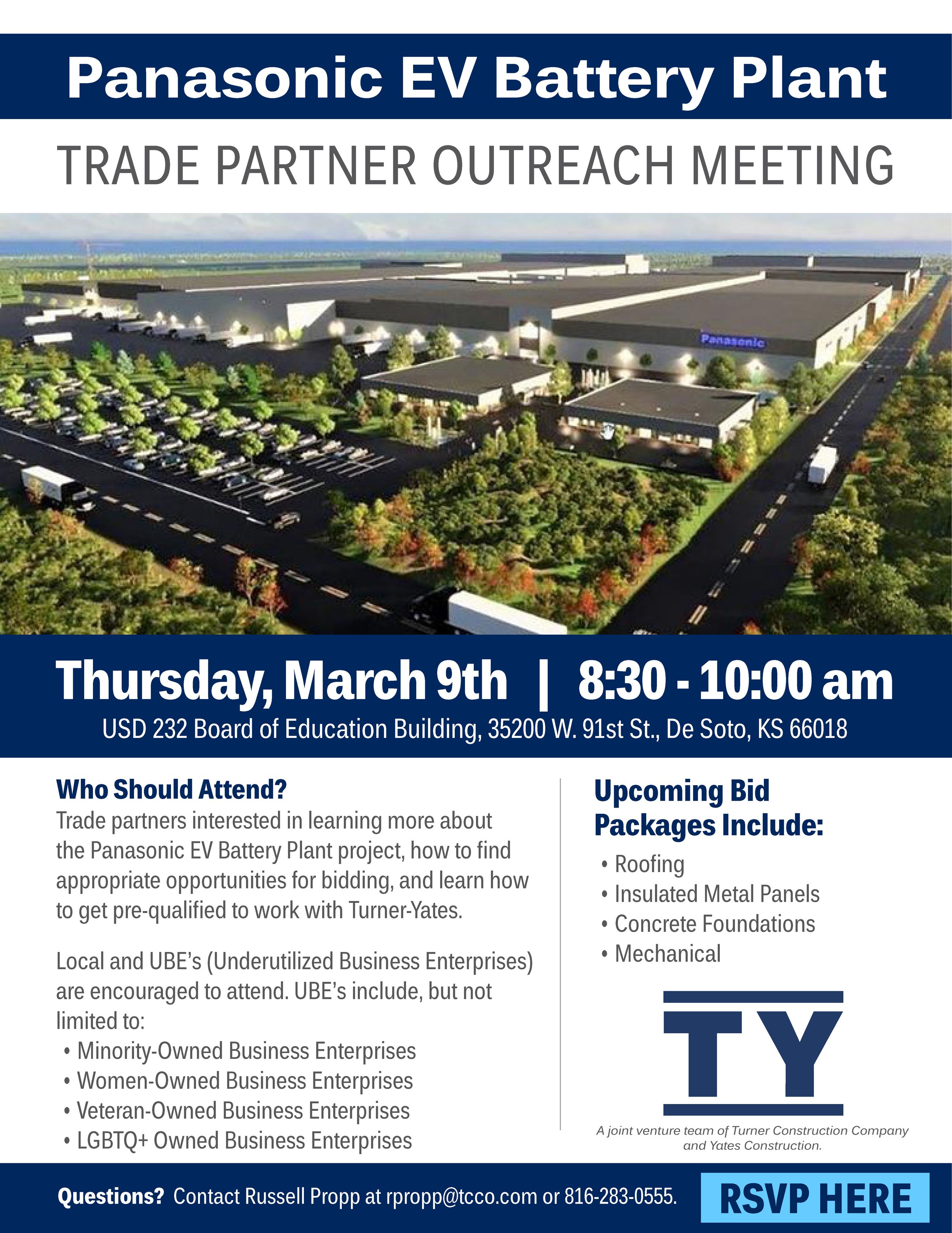 Panasonic EV Battery Plant Trade Partner Outreach Meeting