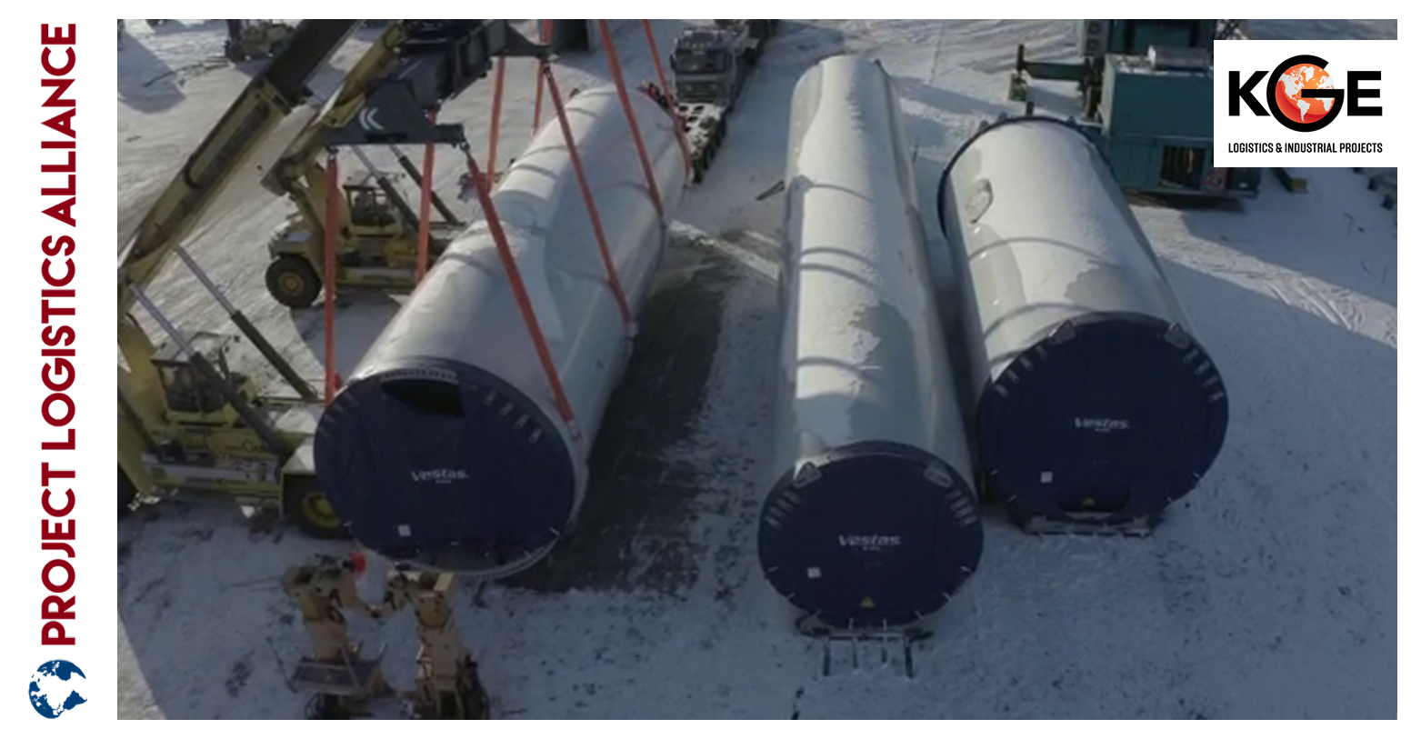 VESTAS Wind Tower Sections Moved By KGE Logistics