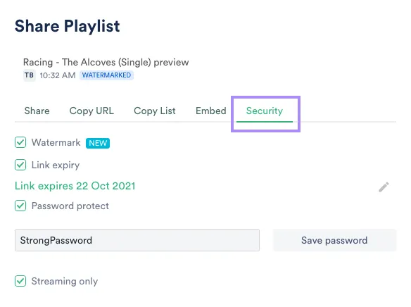 Security Features for Sharing