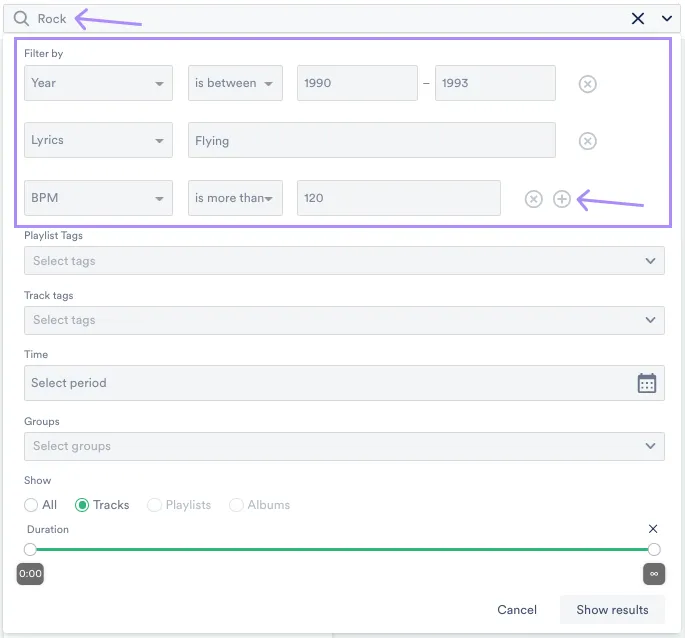 Advanced Search Filters