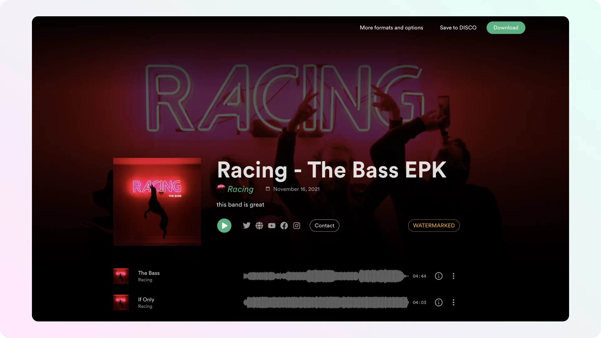 DISCO Page EPK Guide