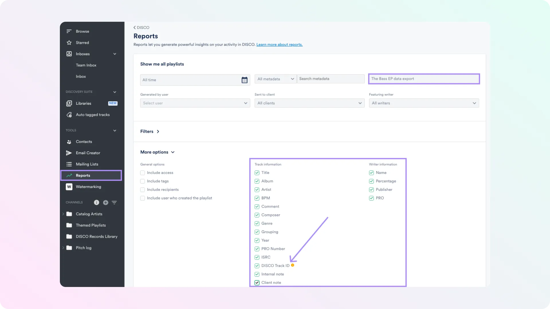 Export A Metadata Csv Using Reports