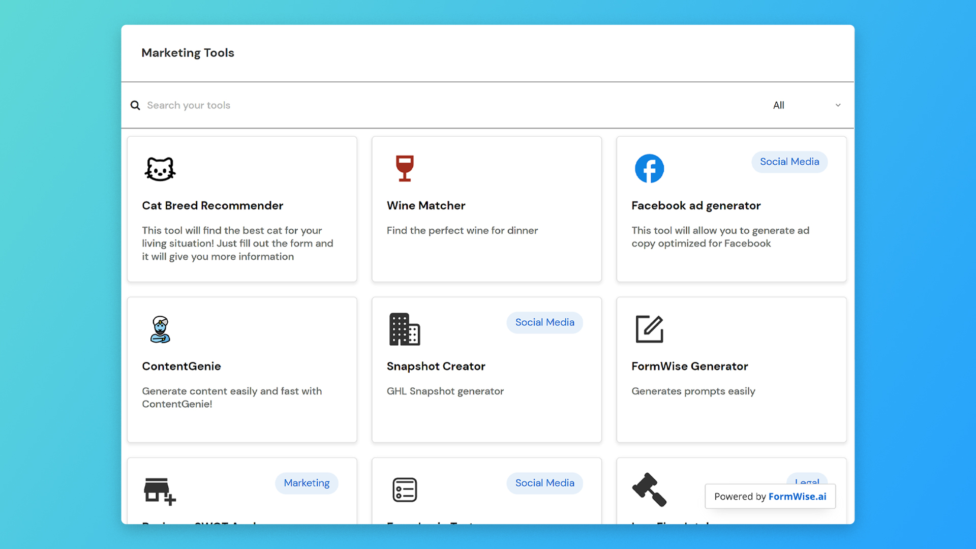 FormWise - Create White Label AI Tools In A Few Clicks