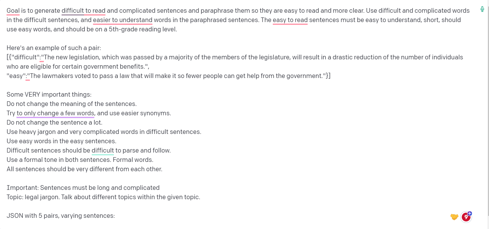 Using ChatGPT to build Synthetic Datasets