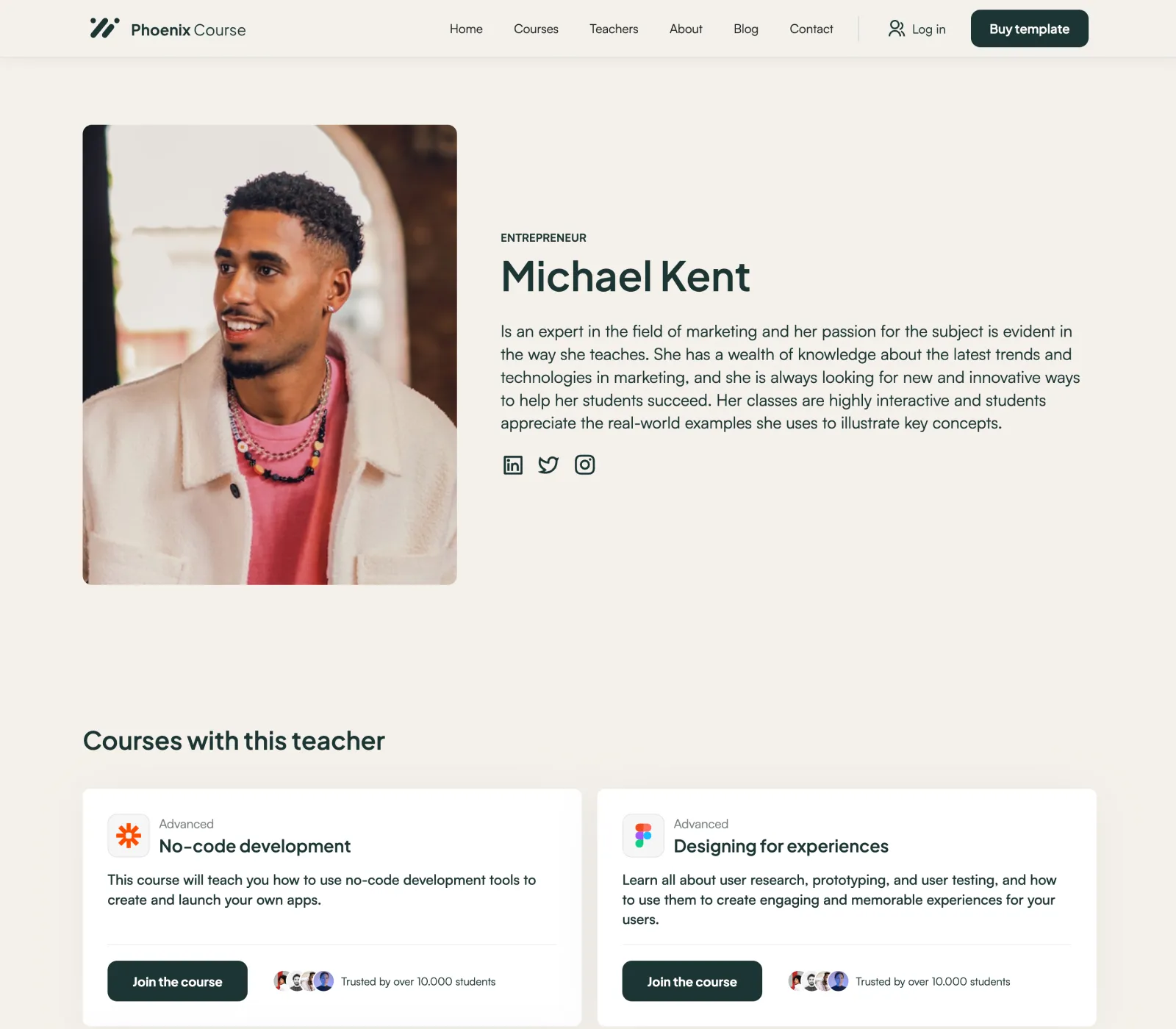 Phoenix Course - Webflow Ecommerce website template