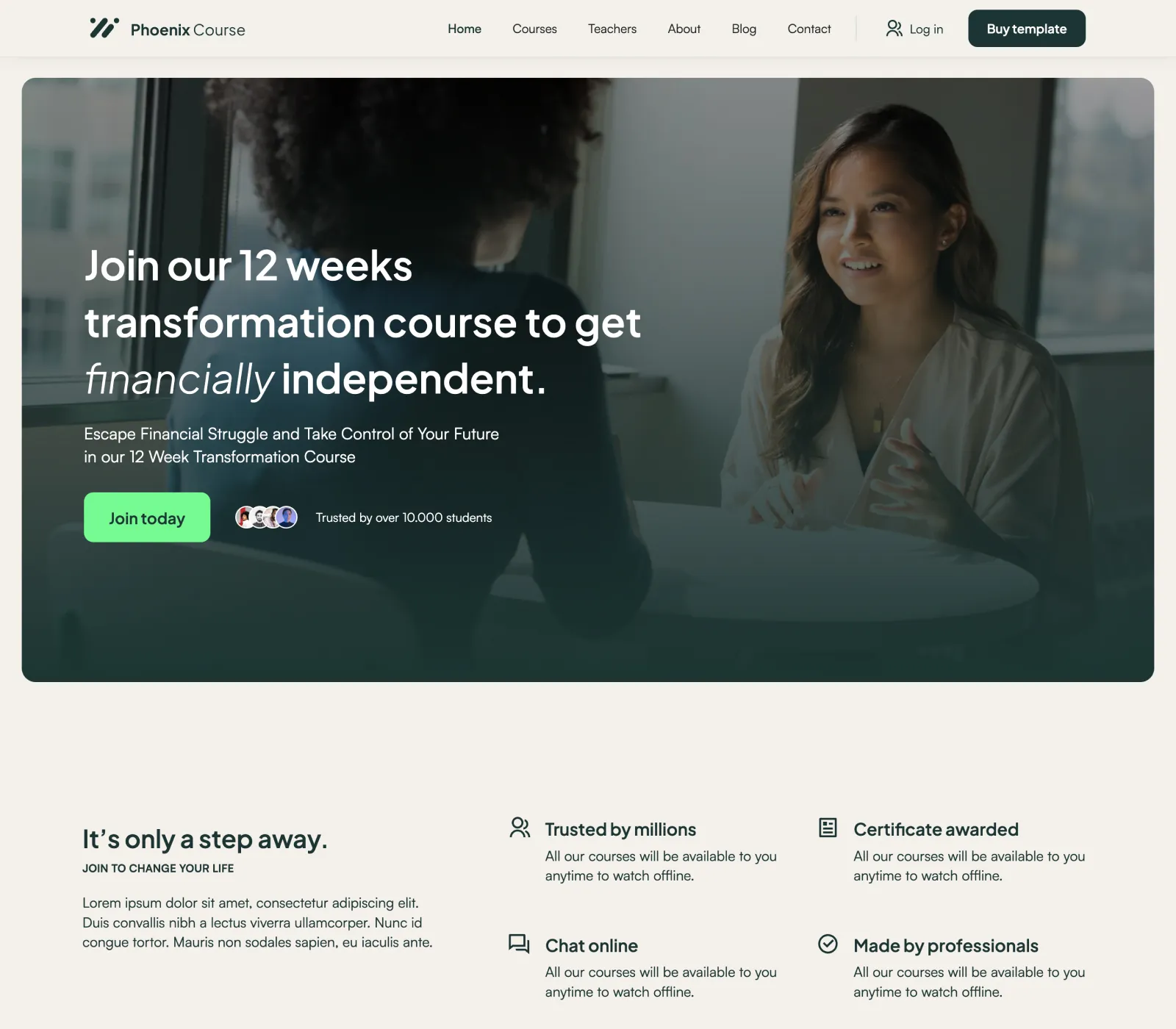 Phoenix Course - Webflow Ecommerce website template