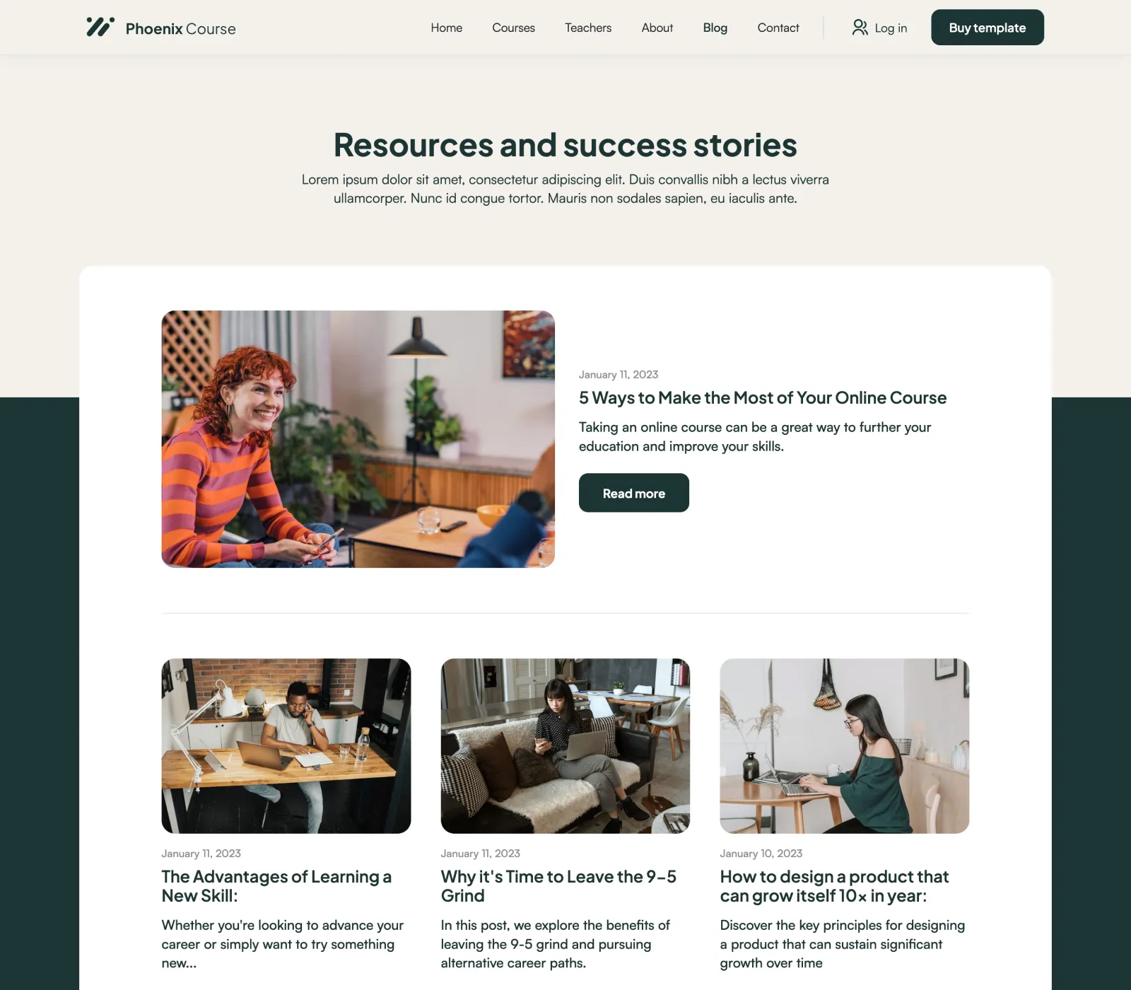 Phoenix Course - Webflow Ecommerce website template