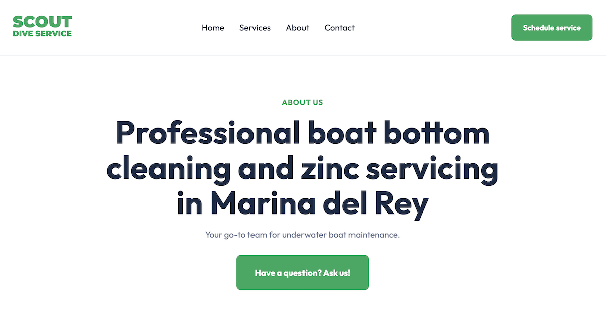 About Us - Boat Bottom Cleaning & Zinc Servicing in MDR