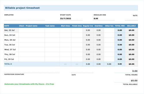 Free Timesheet templates: Excel | Word | PDF | Google sheets