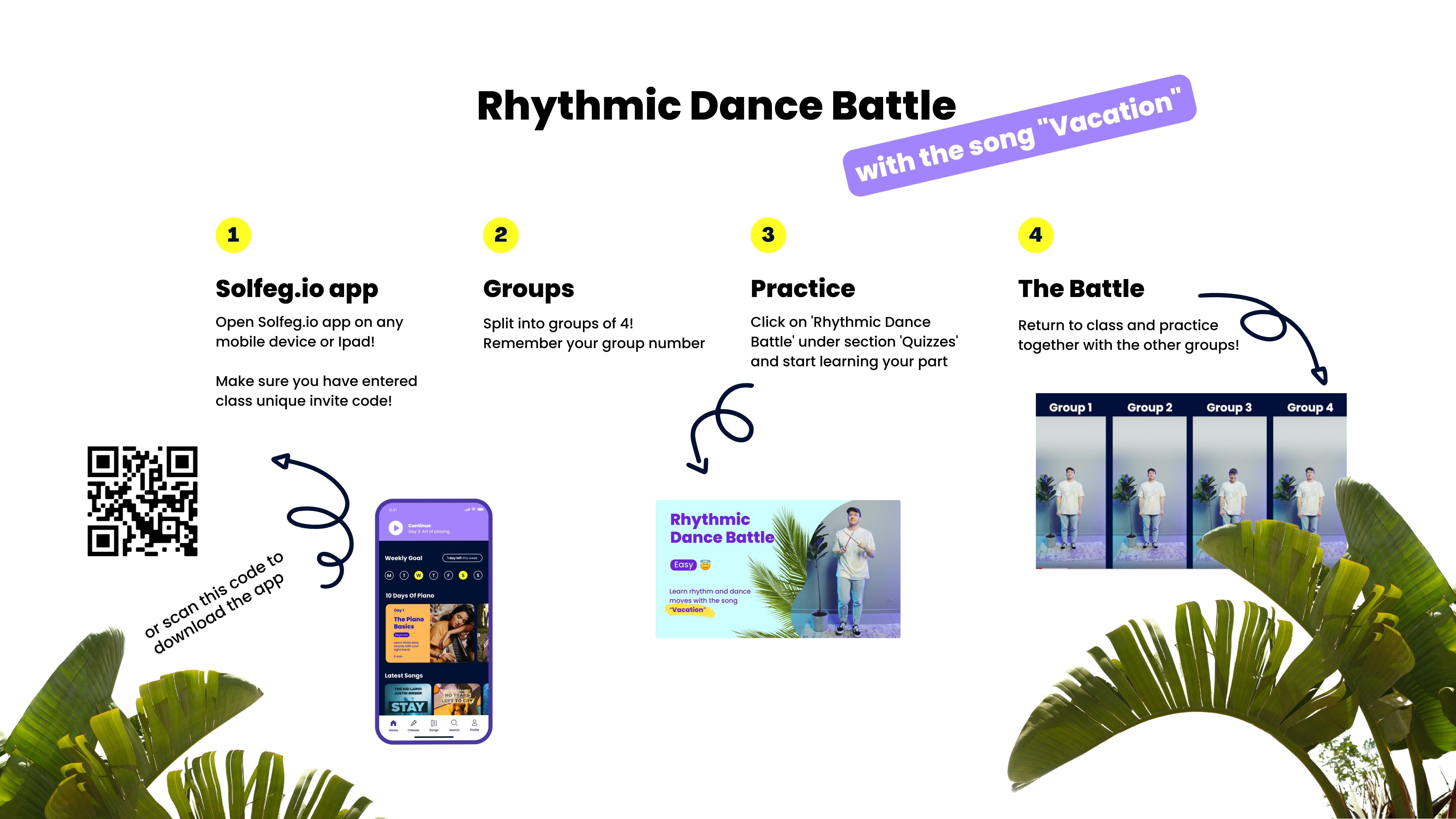 Resources: Rhythmic Dance Battle: Vacation | Solfeg.io