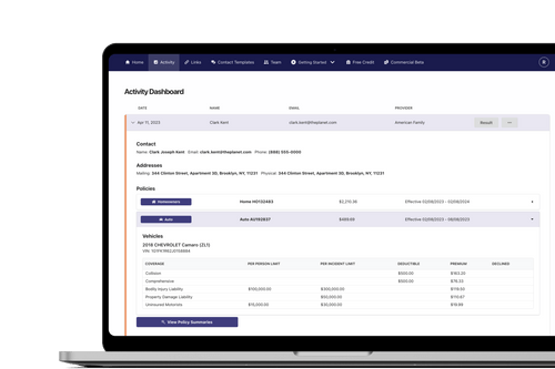 Canopy Connect for Insurance Agents | Collect Insurance Info