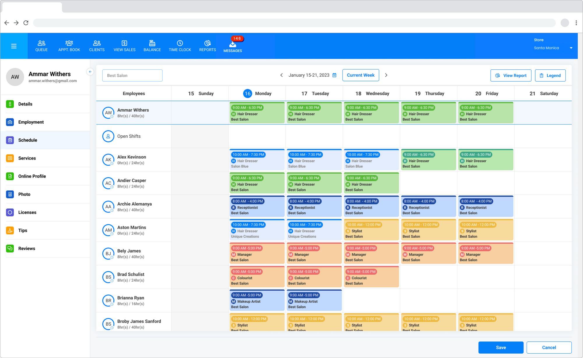 Employee Scheduling | SalonUltimate