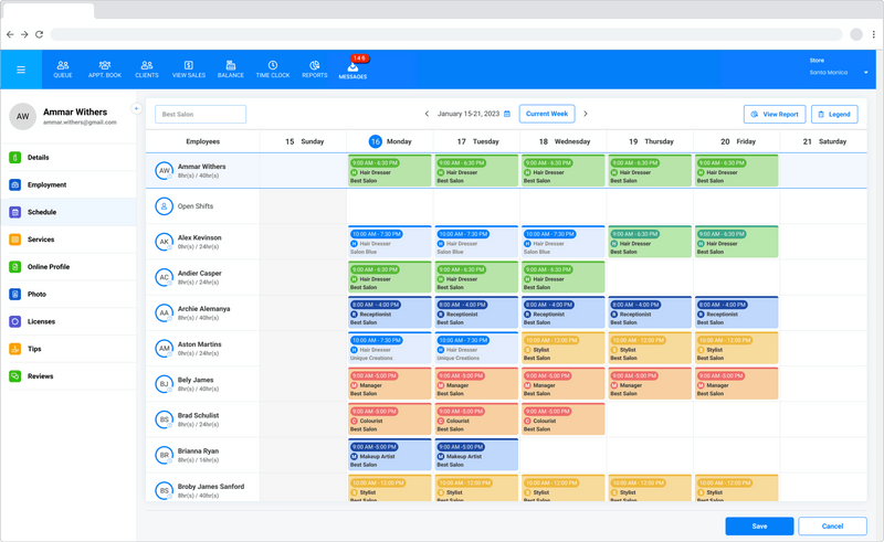 Employee Scheduling | SalonUltimate