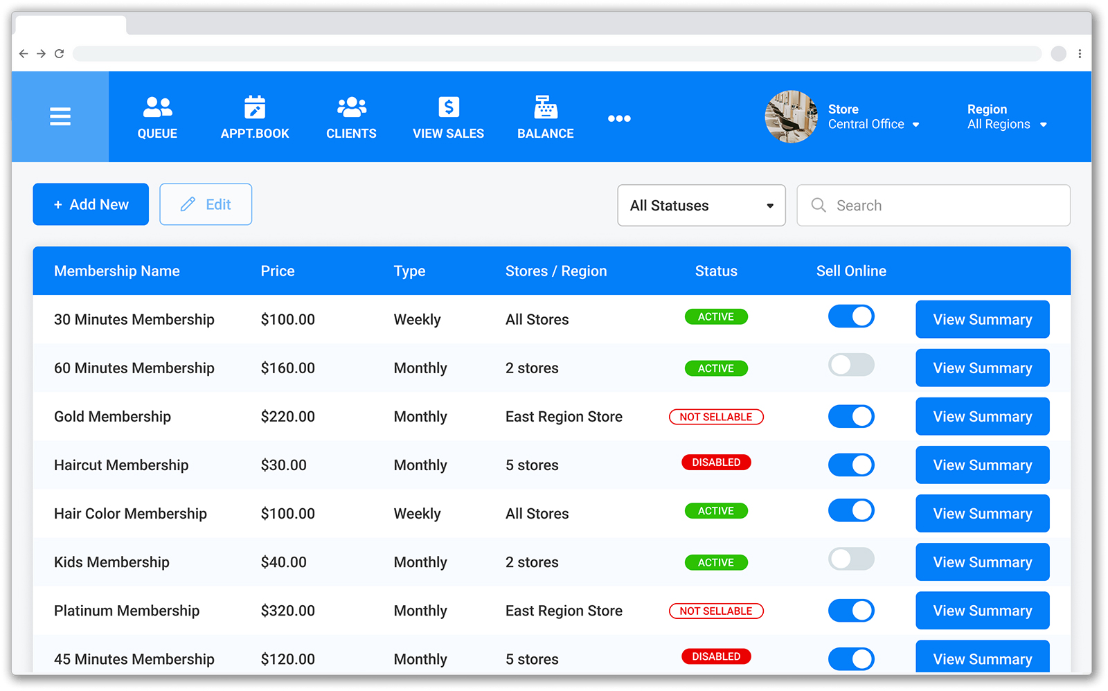 Central Management | SalonUltimate