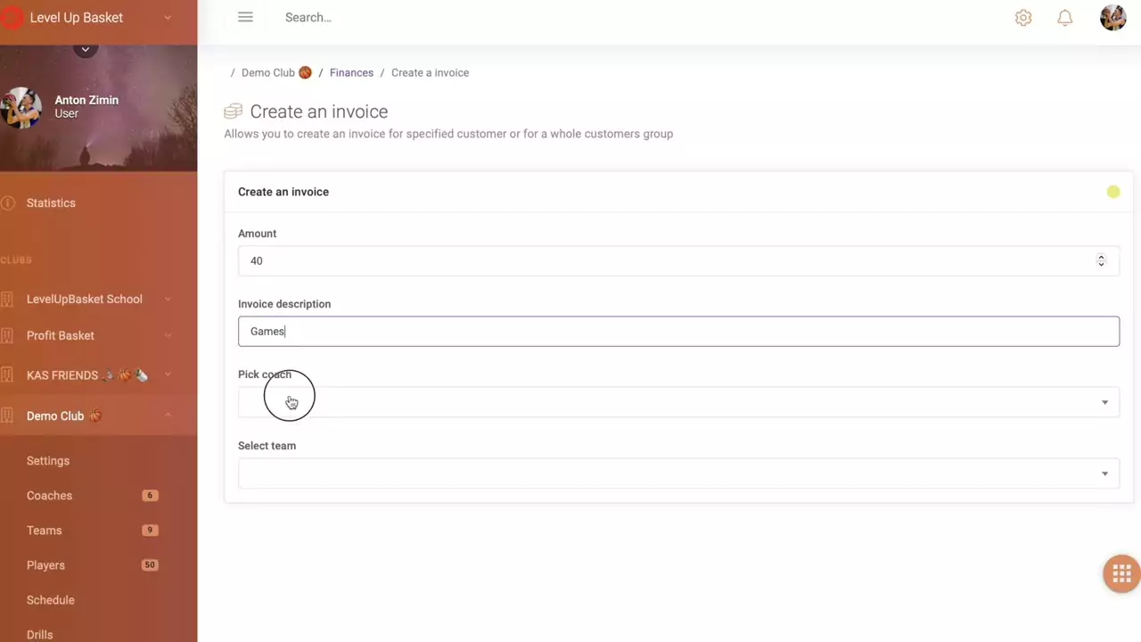 Software for Basketball Academy Management