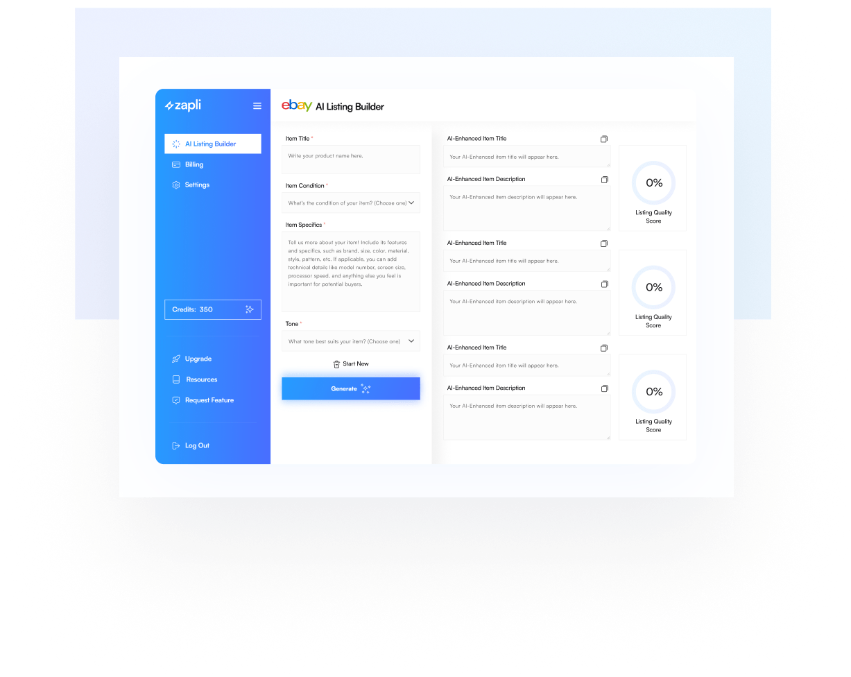 Zapli: #1 AI-Powered eBay Listing Content Builder