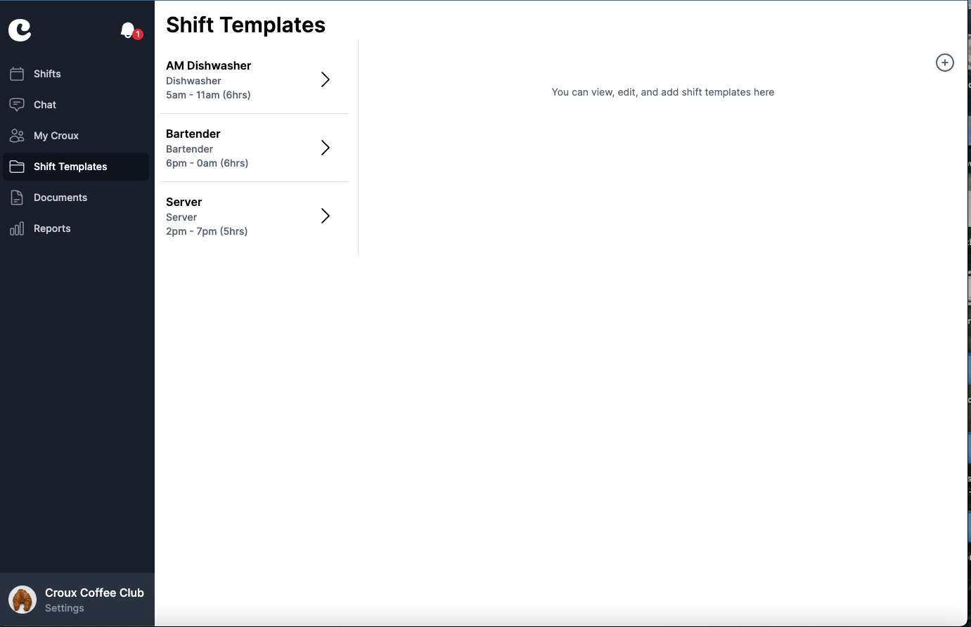 How do I create a Shift Template?