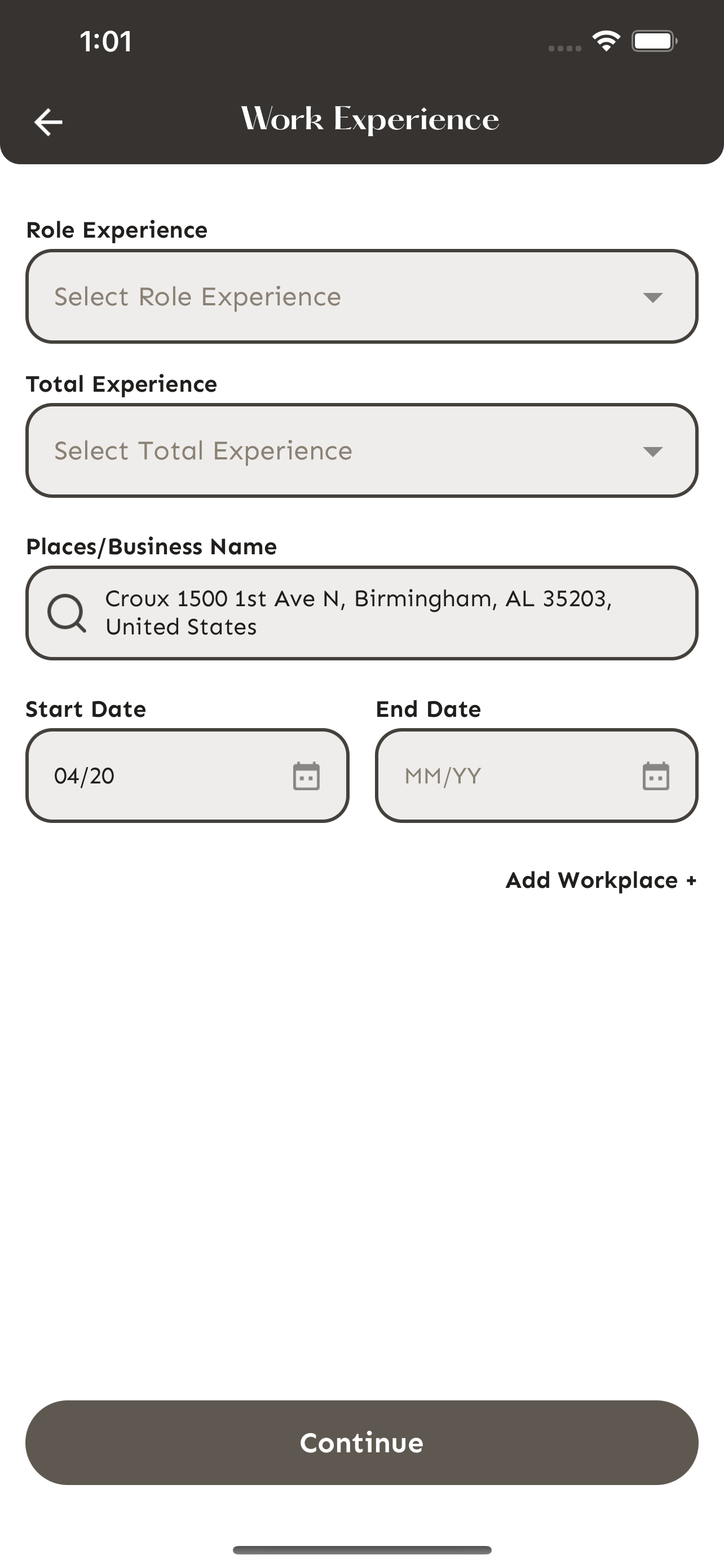 How can I add work history?