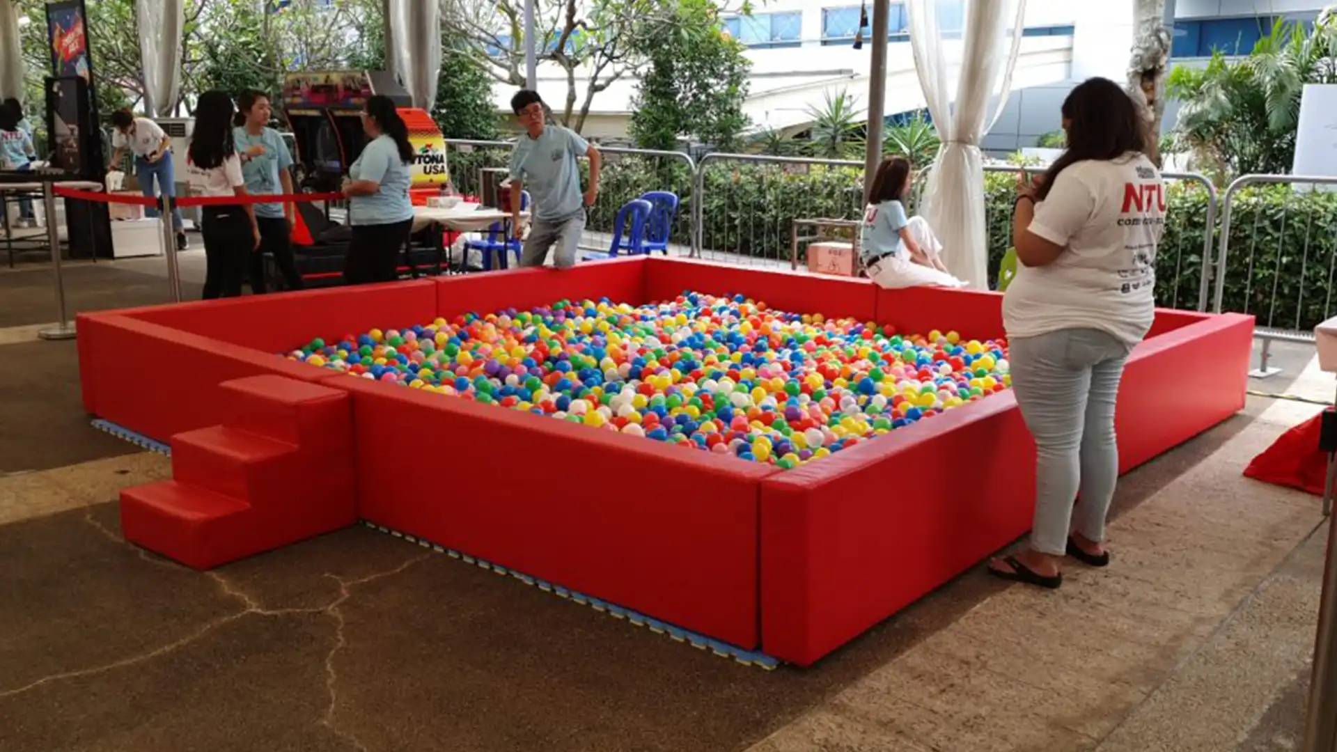 Red Wall Ball Pit Rental Singapore | FunCo