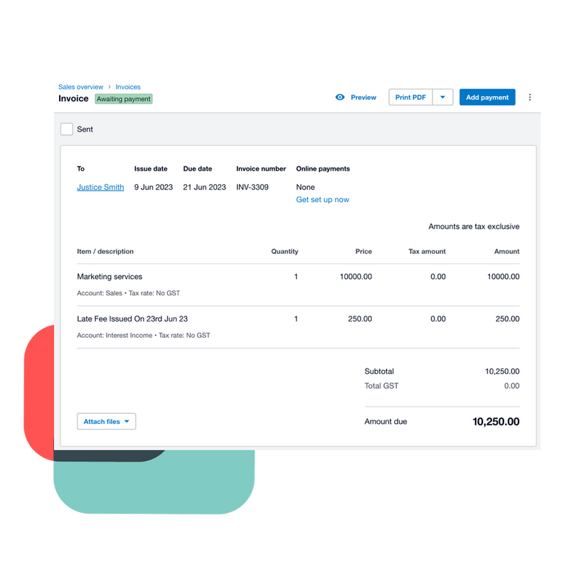 Add Late Fees to your QuickBooks or Xero invoices
