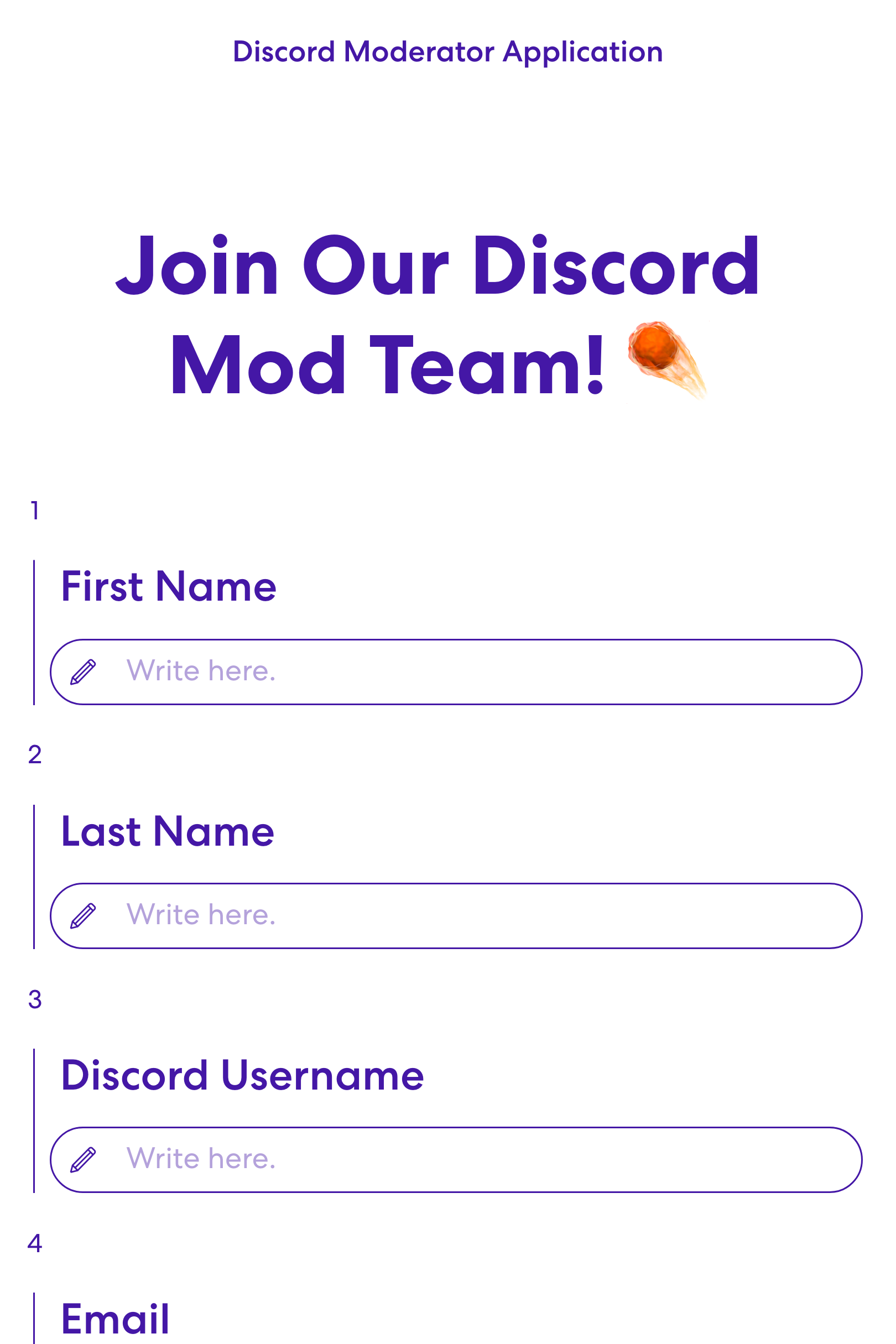  Template Discord Moderator Application
