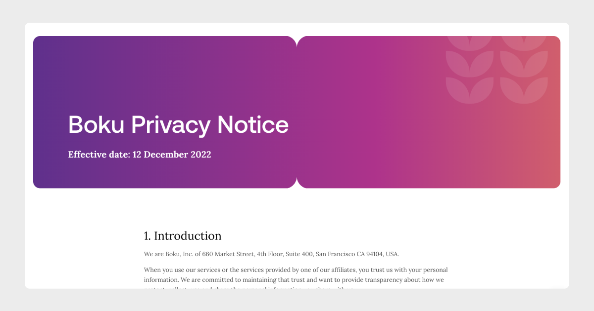 Privacy Notice - Boku
